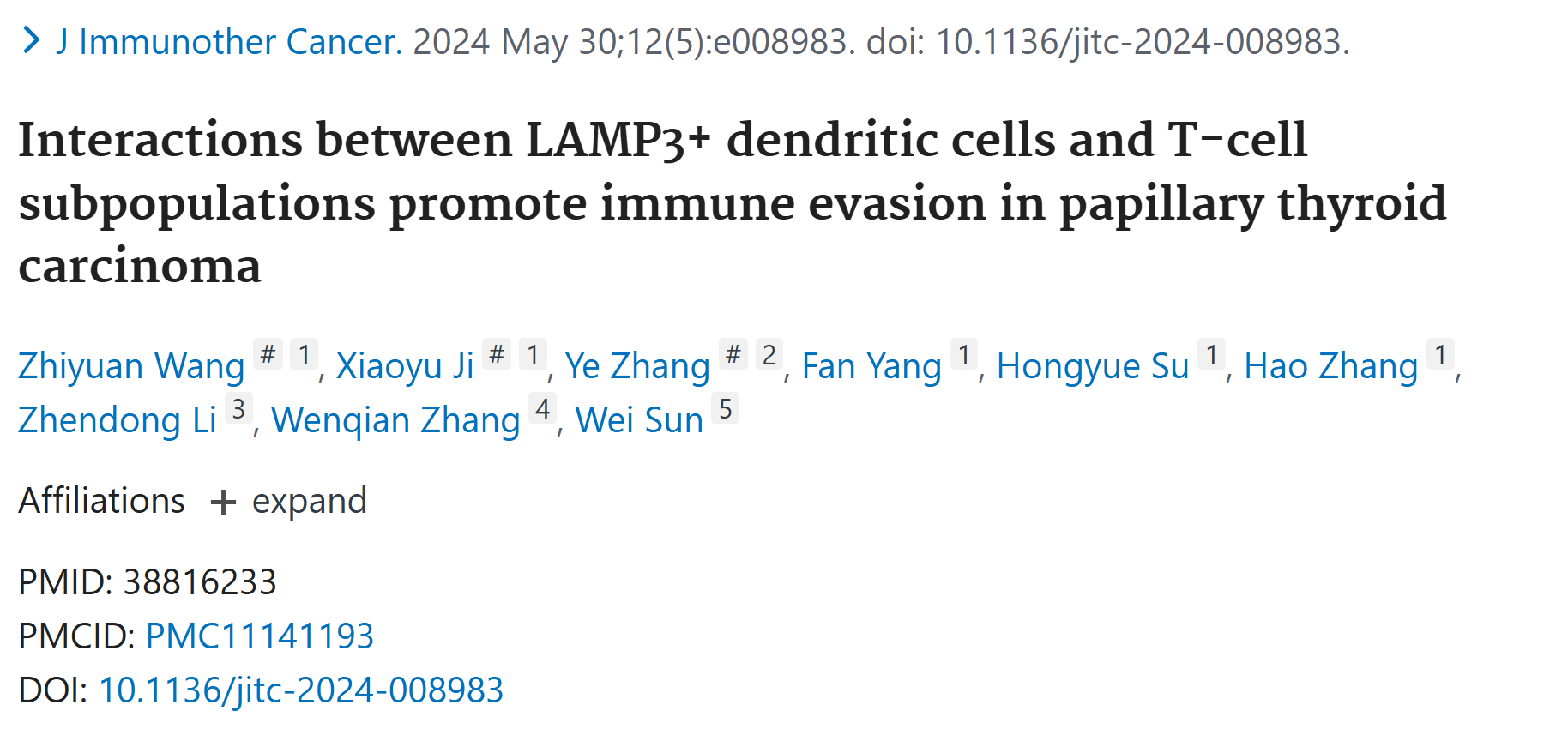 文献解析|乳头状甲状腺癌免疫逃逸机制新发现：LAMP3+树突状细胞与T细胞亚群的相互作用